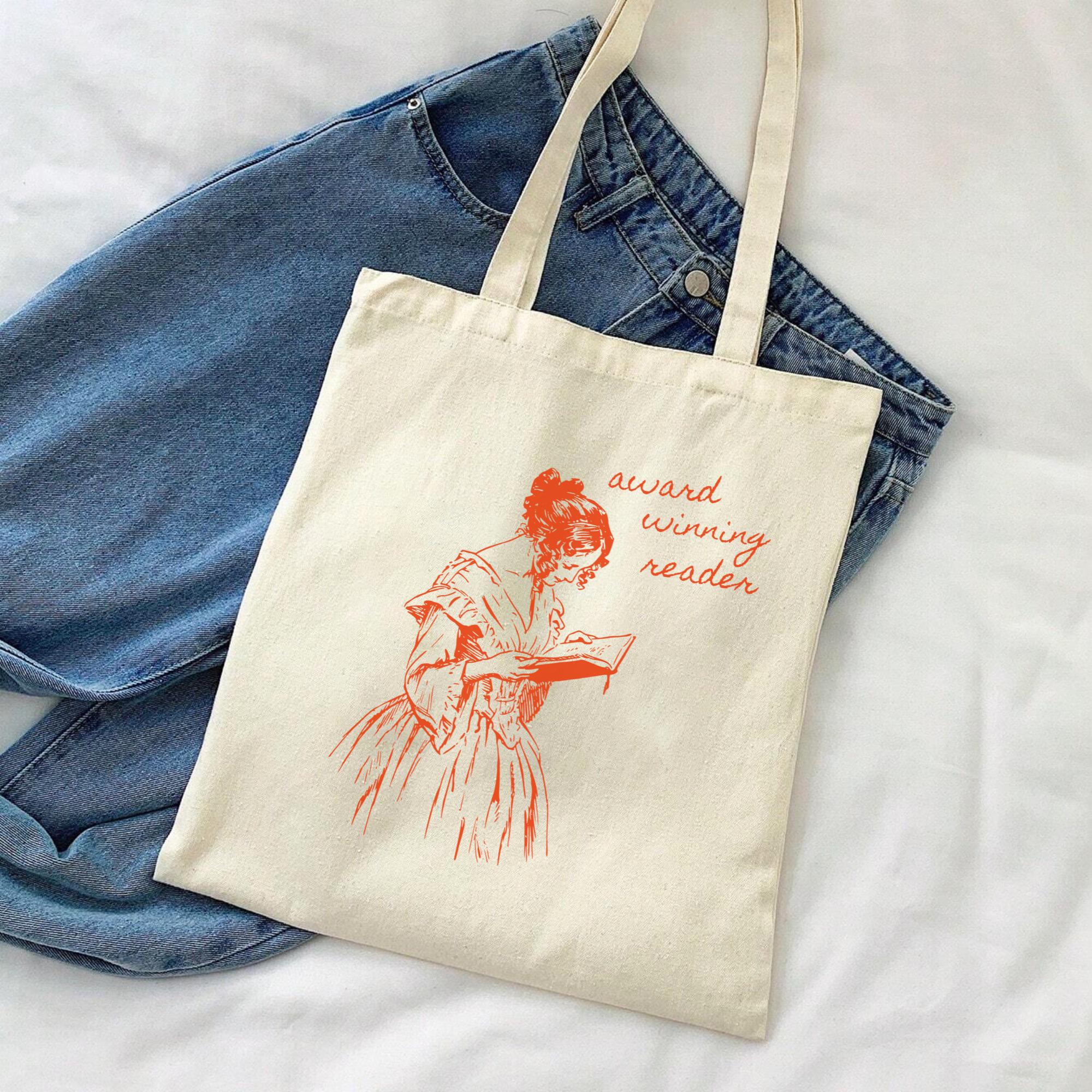 AWARD WINNING READER Tote Bag, Bookish Tote Bag, Bag for Books, Book ...