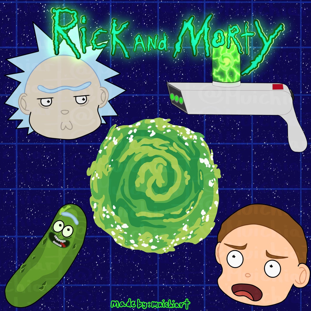 Rick and Morty Inspired Stickers Chibi Version Holographic Finish - Etsy
