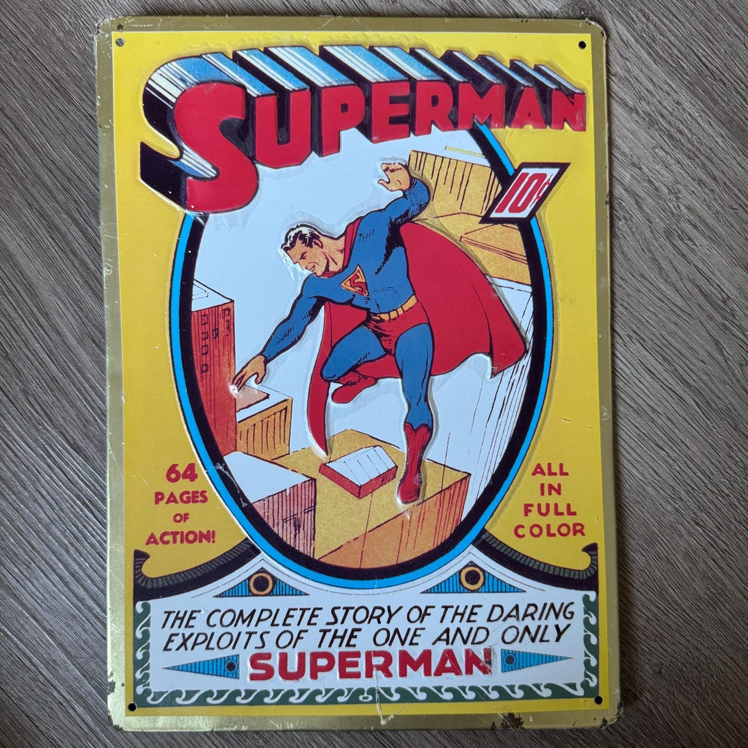 1939 Superman DC Comics Metal Sign - Etsy