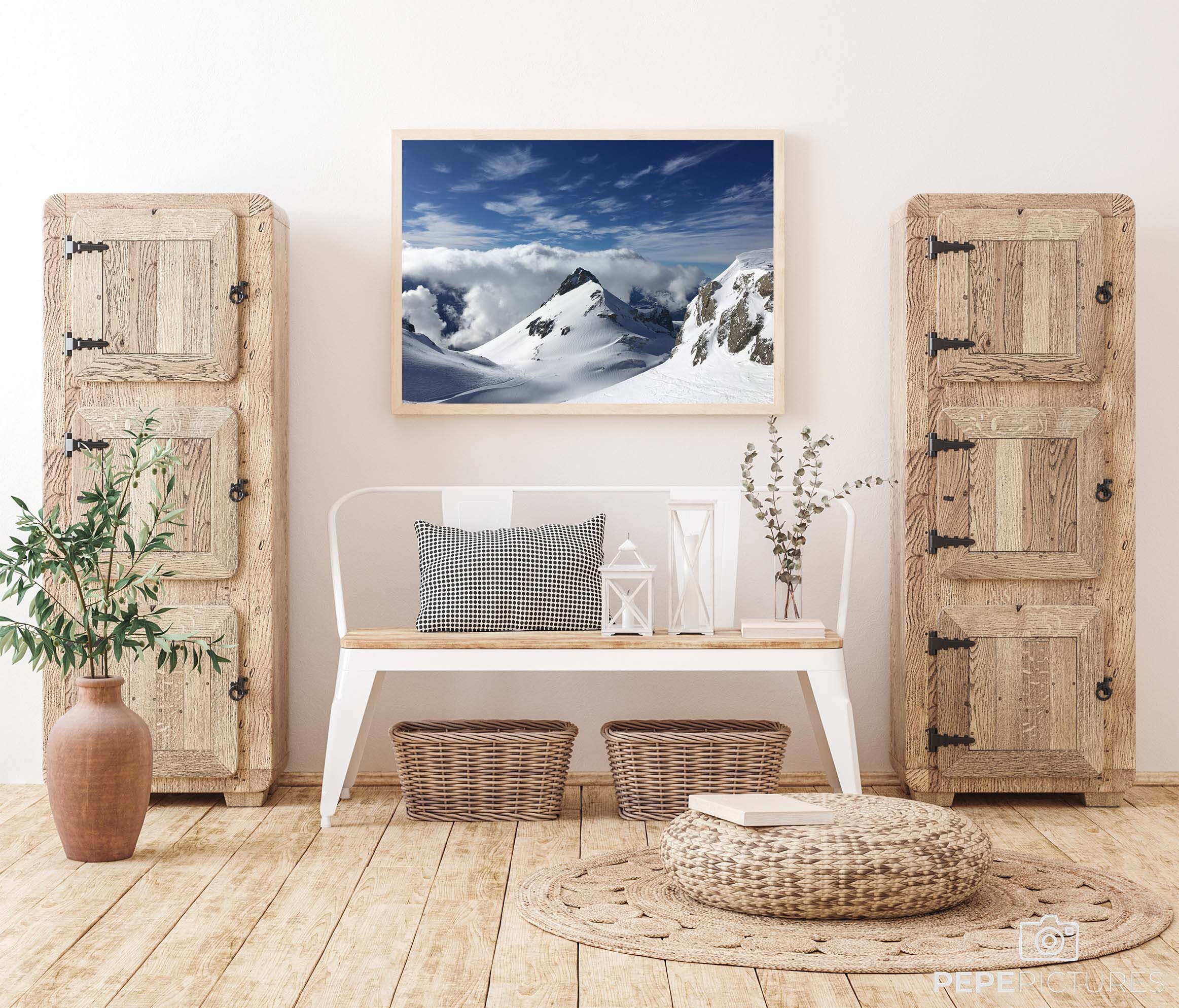 Digital Landscape Print, Swiss Alps Wall Art Photography, Valais ...