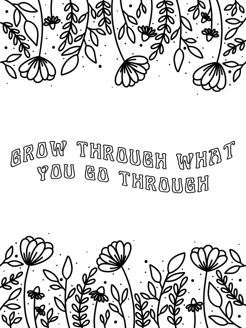 Mental Health Coloring Pages: Positive Affirmations (digital Download ...