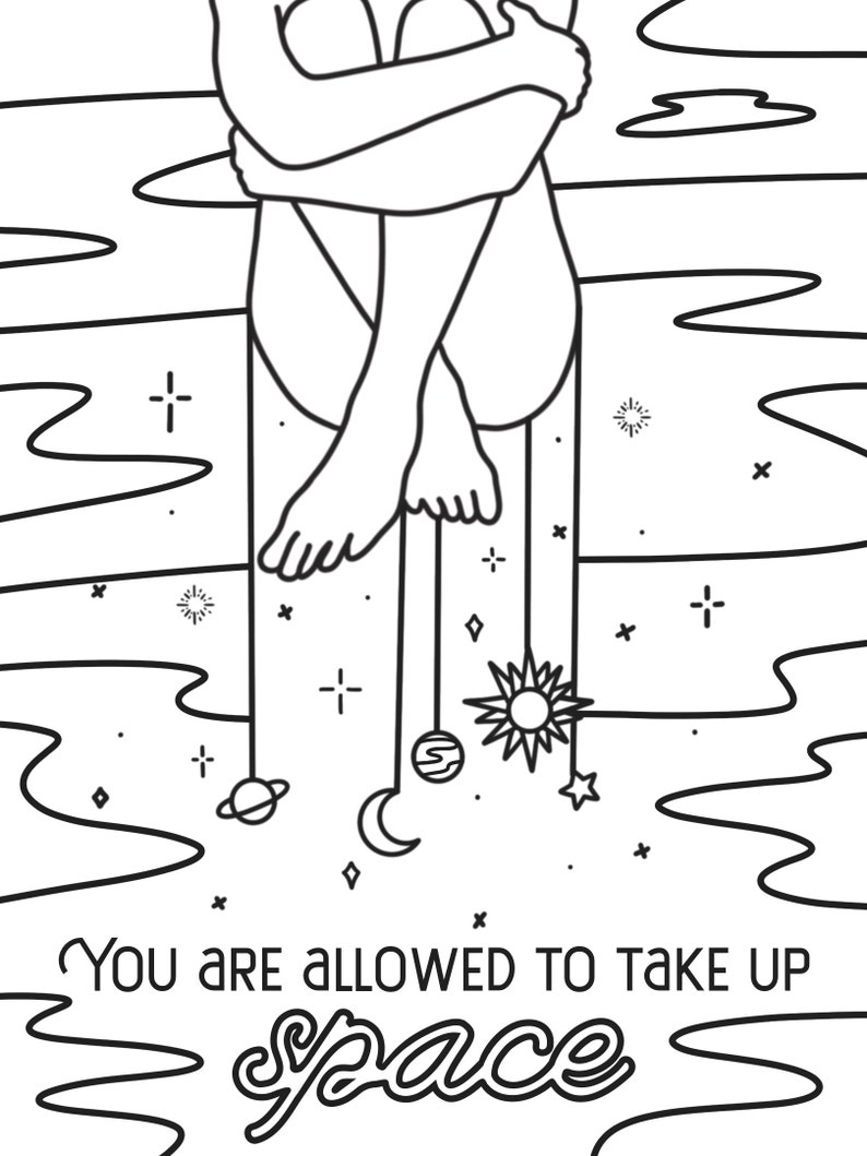 Body Positive Coloring Pages: Eating Disorder Recovery Art (digital ...