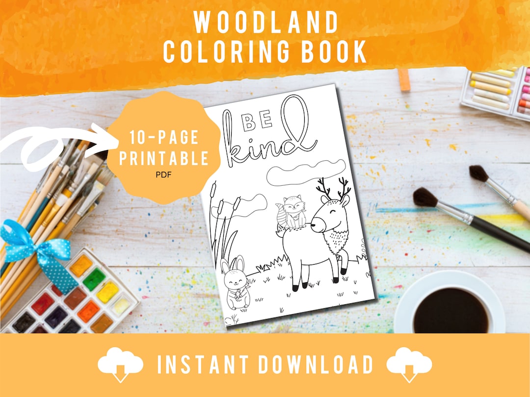 PRINTABLE WOODLAND COLORING Book Pages | Digital Download of 10 ...