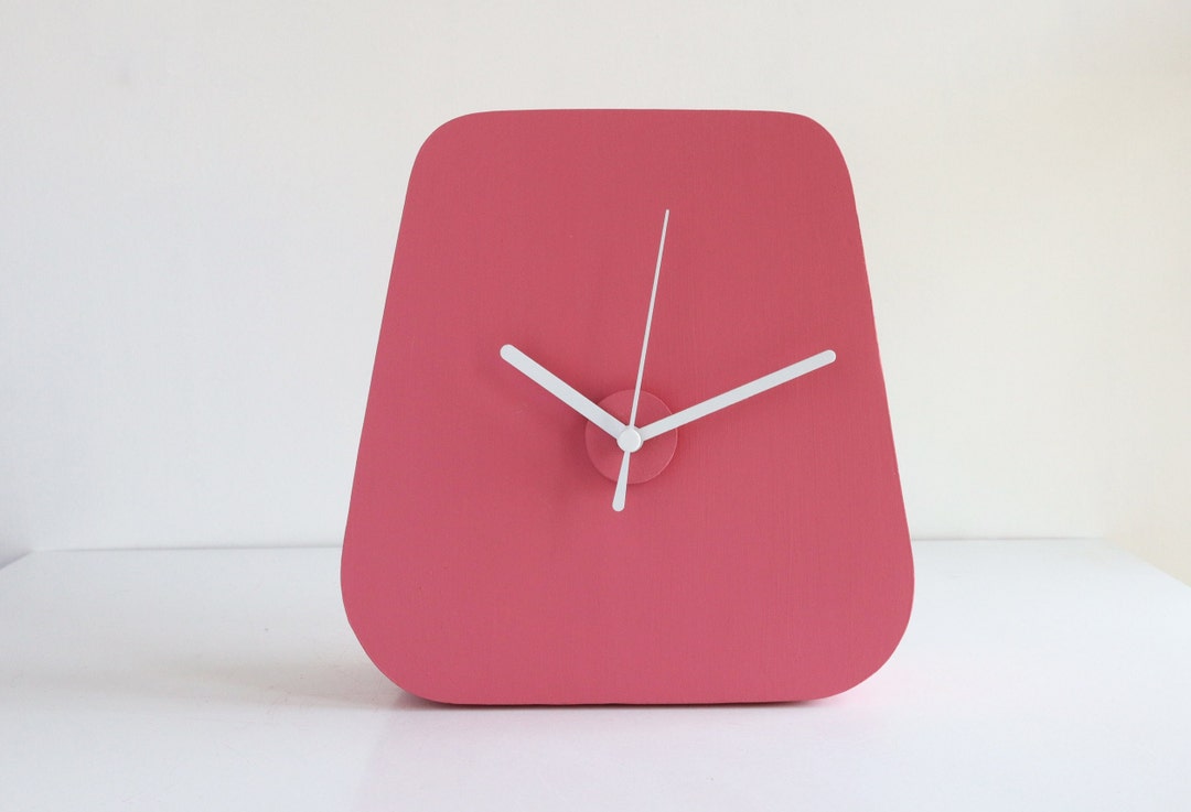 Pretty Pink Table Clock. Eclectic Home Decor Plaster Mauve - Etsy