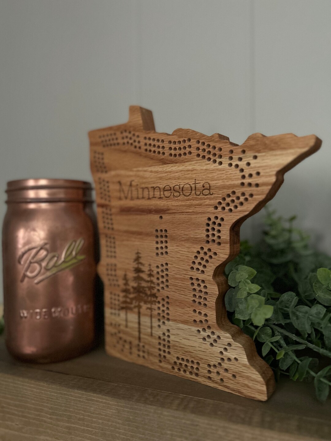 MN Minnesota Cribbage Board - Laser Engraved - Etsy