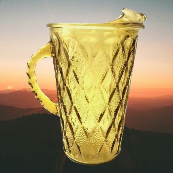 Retro Glass Pitcher - Etsy