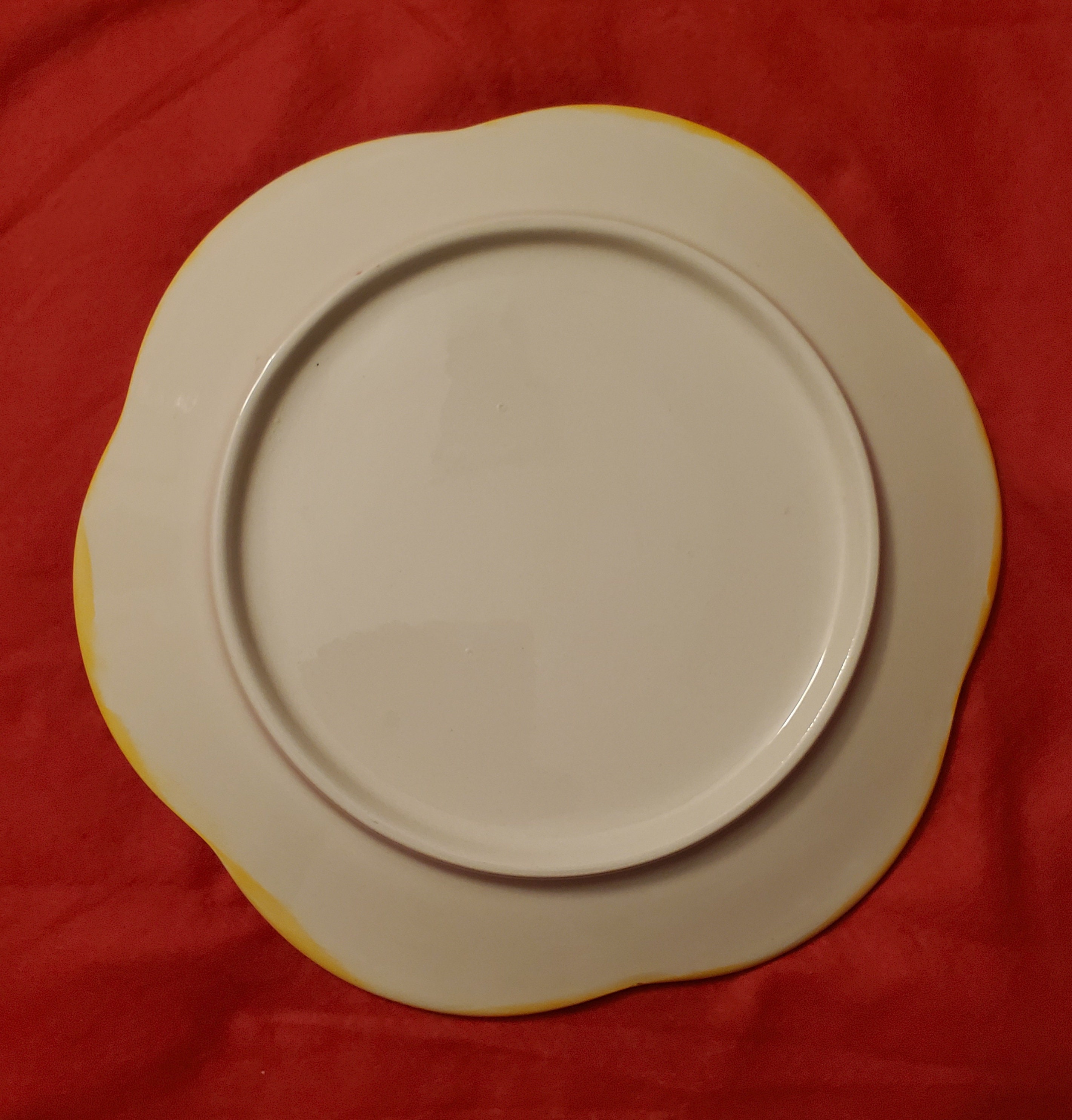 Red Green and Bright Yellow Hand Painted Floral Display Plate - Etsy Polska