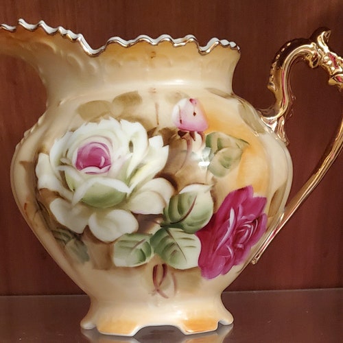 Vintage 1950's Lefton China Hand Painted 48 Oz Pitcher NE - Etsy