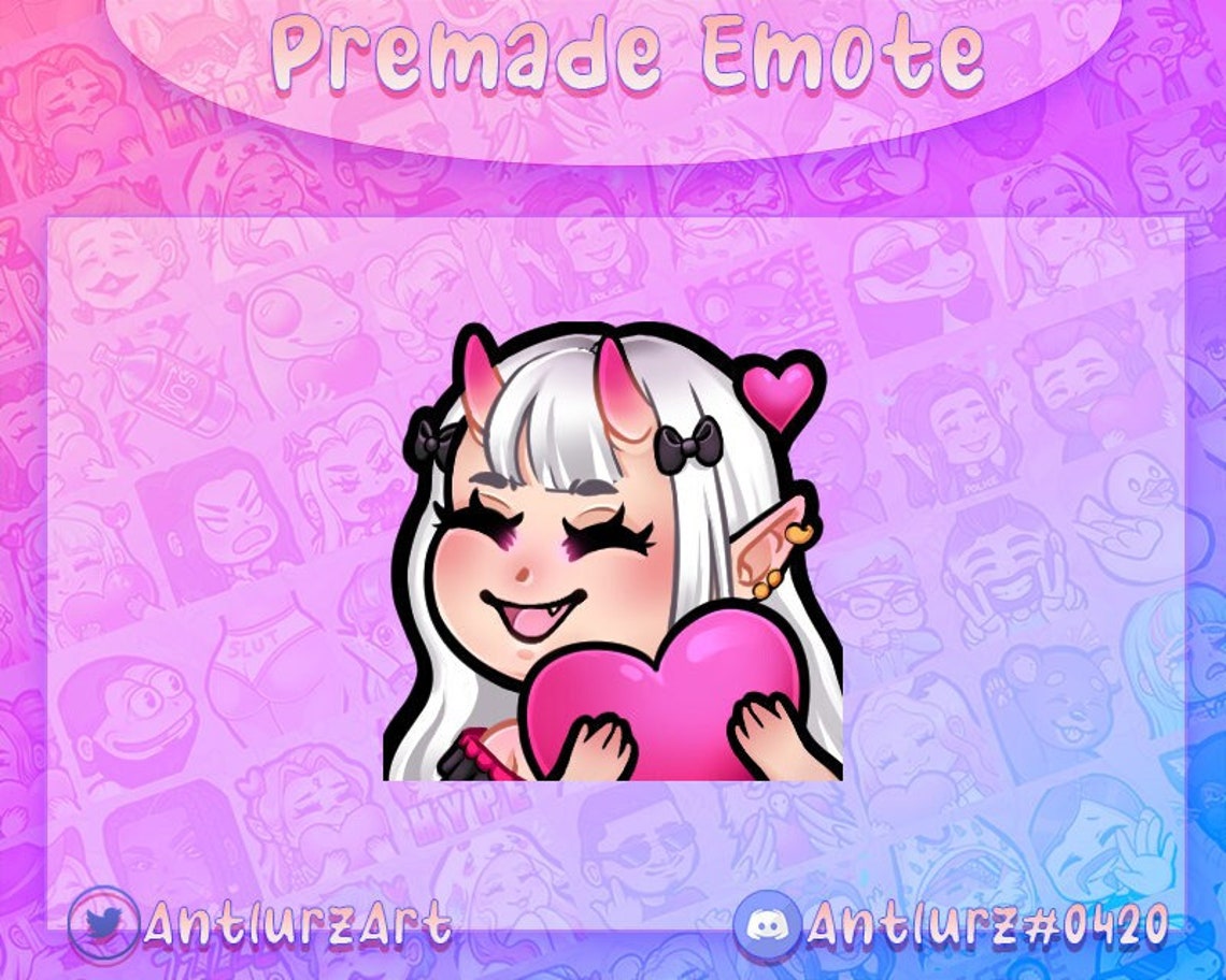 Premade Emote: Pink Demon Love DIGITAL COPY - Etsy