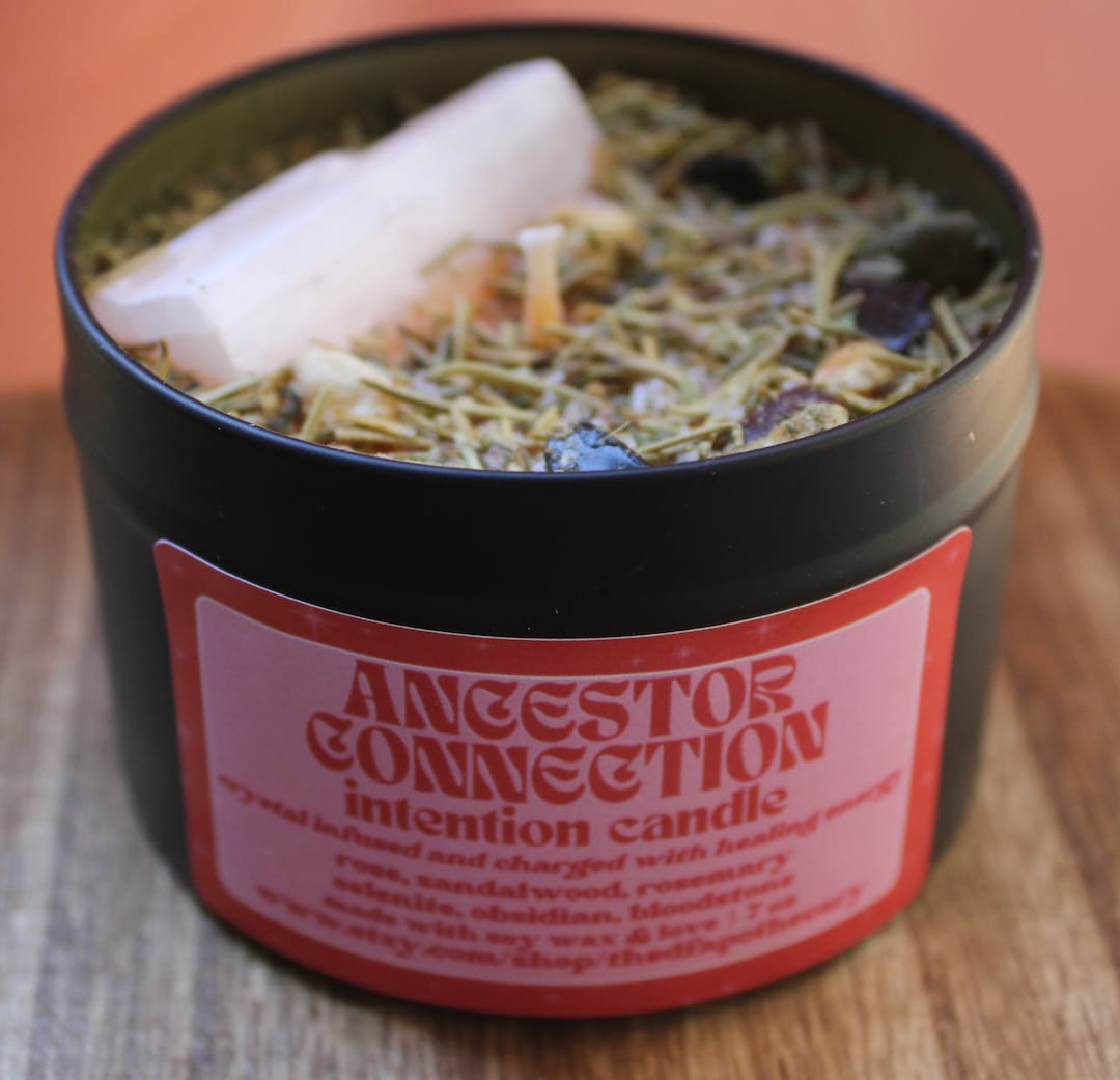 Ancestor Connection Intention Candle Reiki Charged Ritual Candle Manifestation Candle Crystal ...