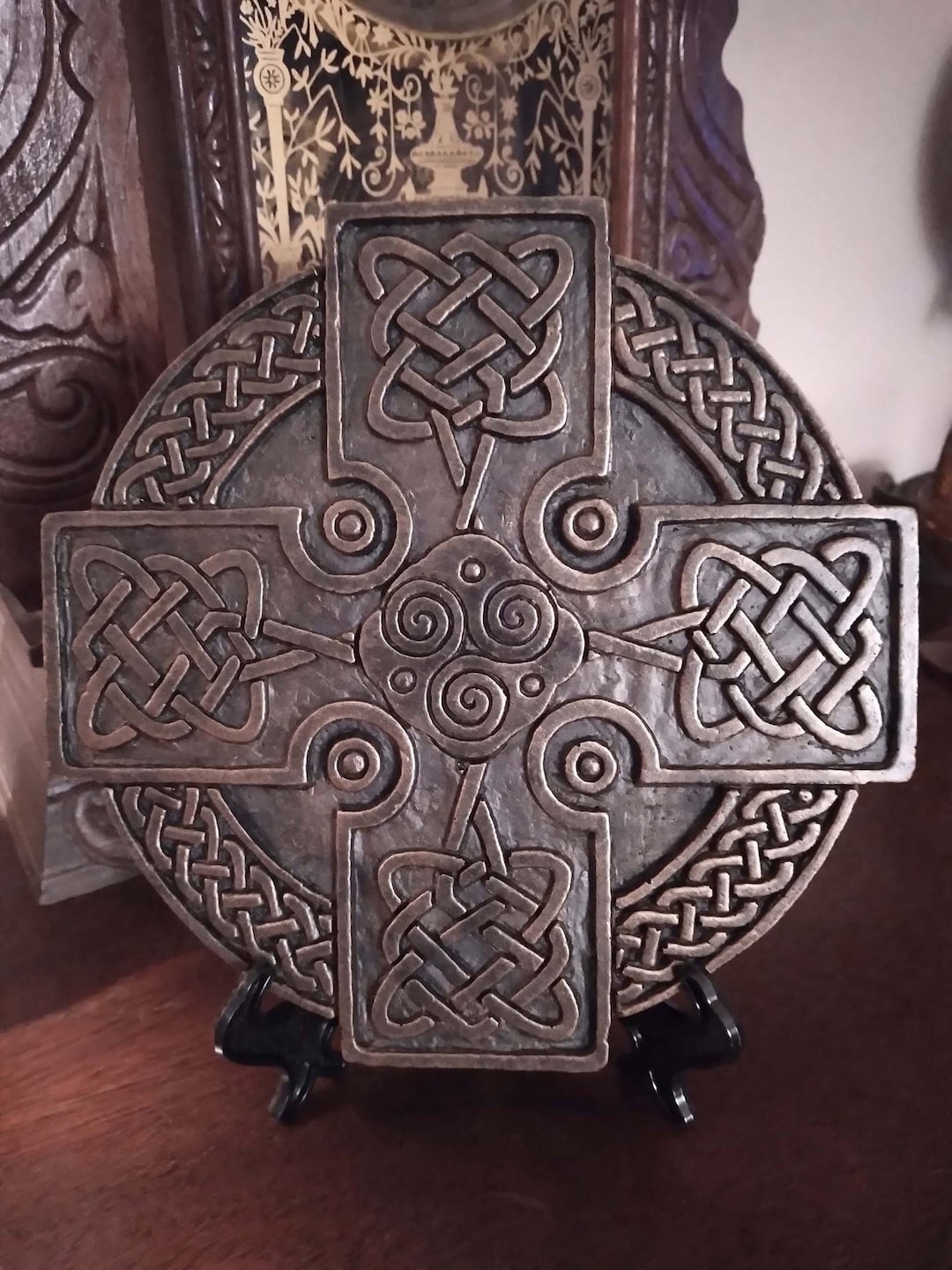 Celtic Cross Wall Medallion Bronze Colored Finish - Etsy