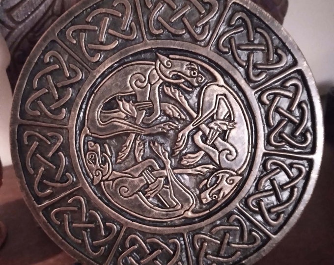 Celtic Dogs Art Print, Antique Celtic Knot Design, Ancient Irish Wall ...