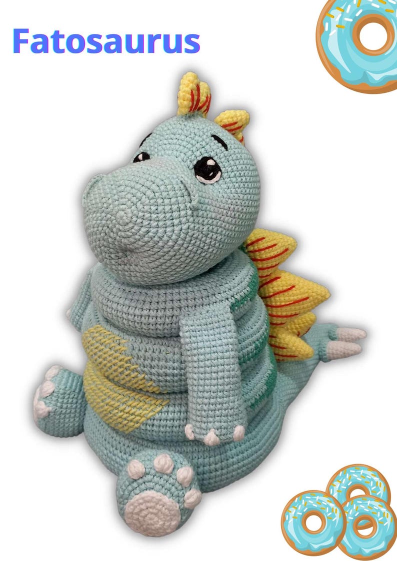 Cute Fat Dinosaur Amigurumi - Fatosauraus Rochet Your Own Prehistoric ...