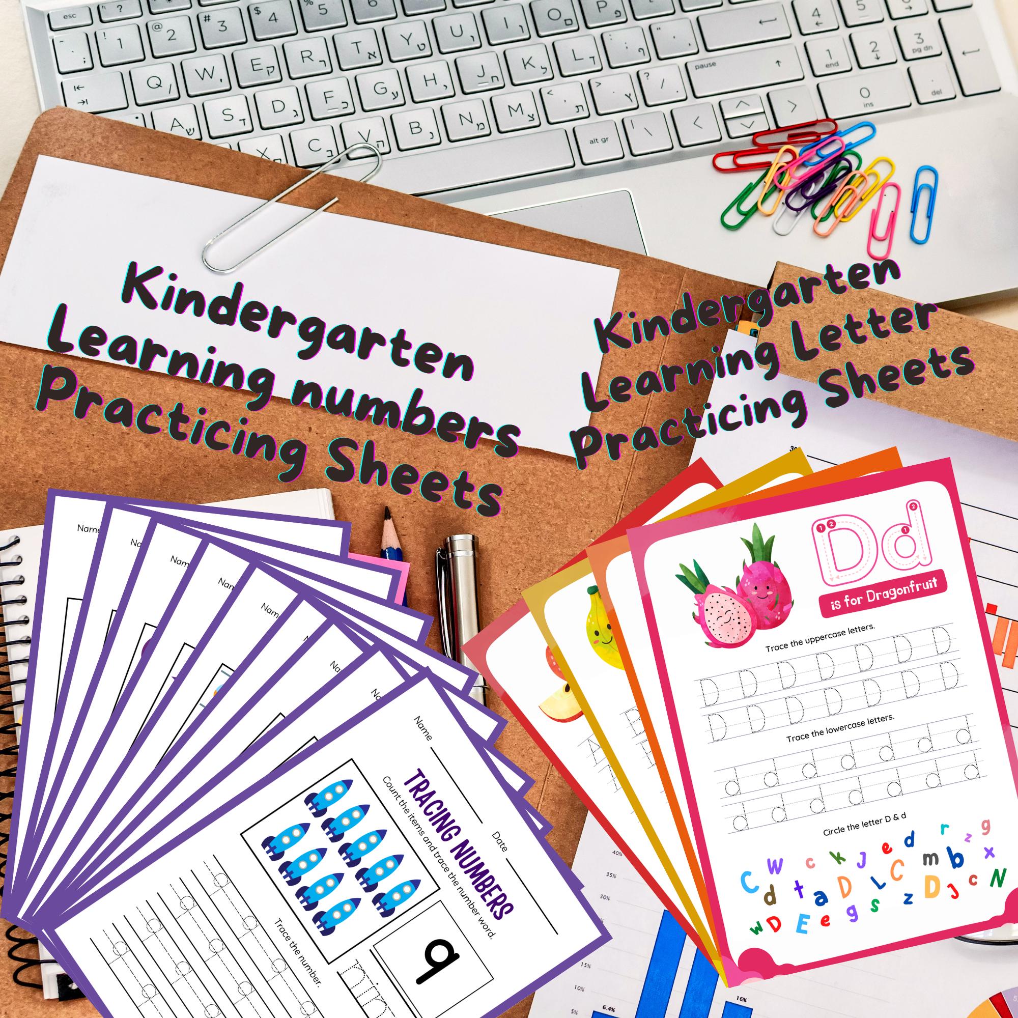 Alphabet Letter and Numbers Worksheets, Coloring , Tracing Kindergarten ...