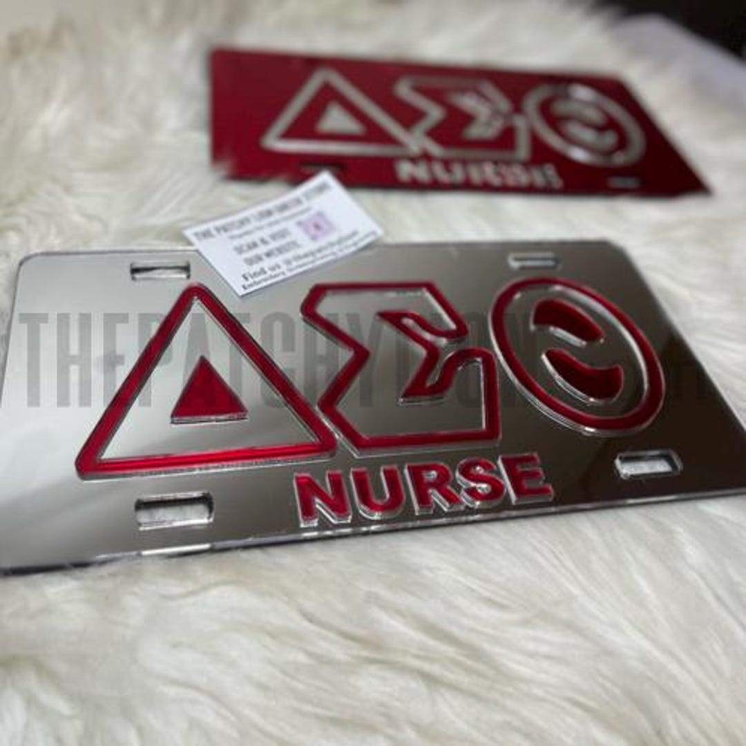 Mirrored-acrylic License Plate Nurse Delta | Free Shipping - Etsy