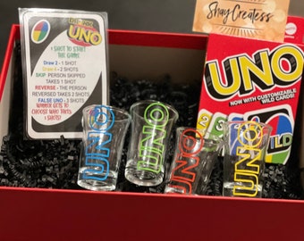 Drunk UNO Game Set 6 Shot Glasses - Etsy