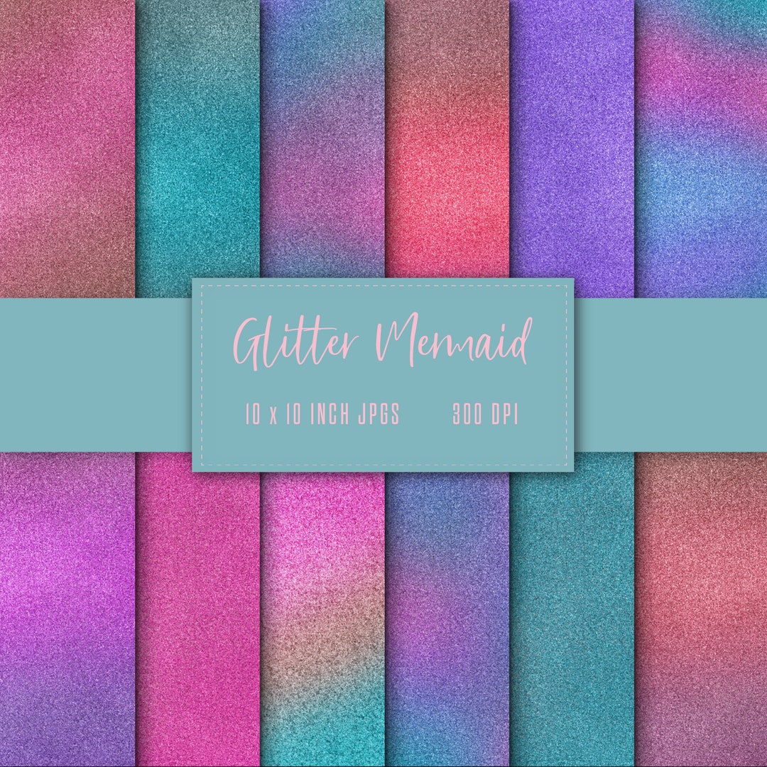 Glitter Mermaid Digital Paper Set - Etsy
