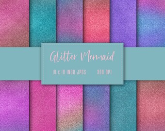 Gold Mermaid / Glitter Mermaid Digital Paper Pack DP149 - Etsy