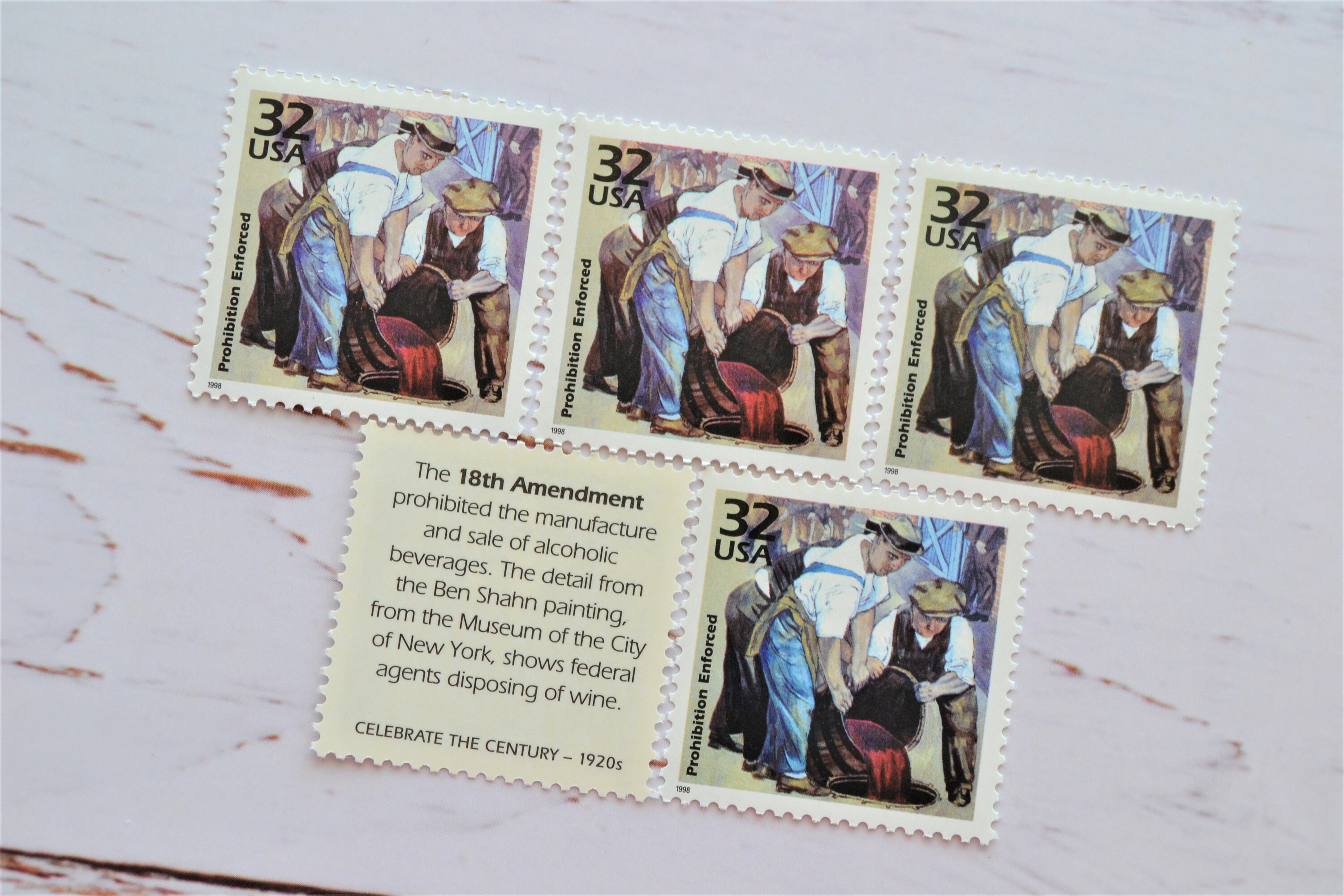 Vintage 18th Amendment Postage Stamps, Ben Shan (5) - Etsy