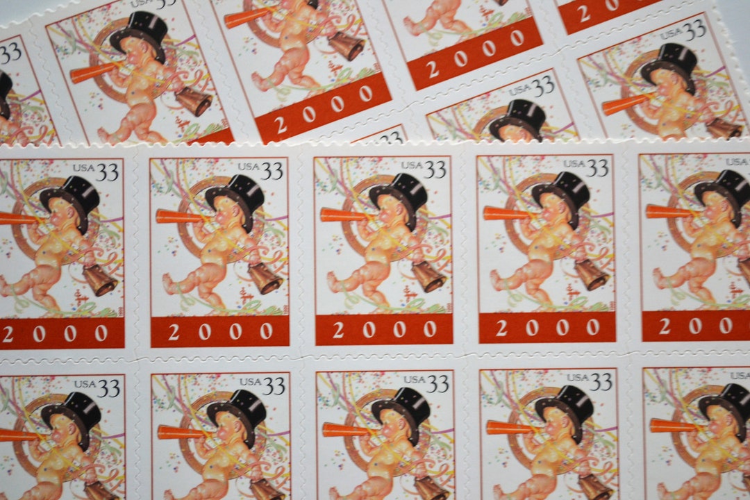 Vintage New Year 2000 Postage Stamps, J.C. Leyendecker Art (10) - Etsy