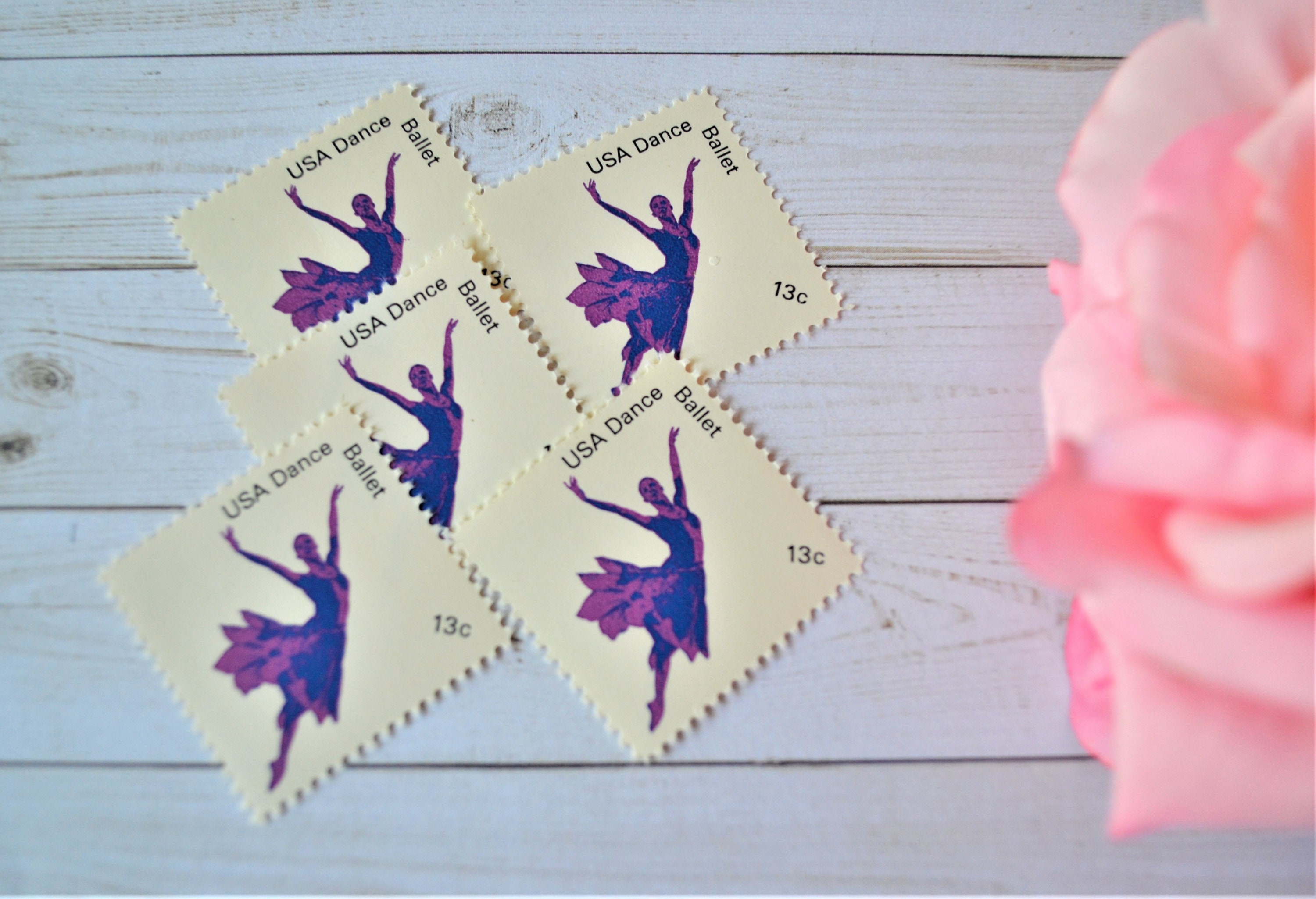 Ballet Postage Stamps Ballerina Vintage Postage Stamp Purple - Etsy