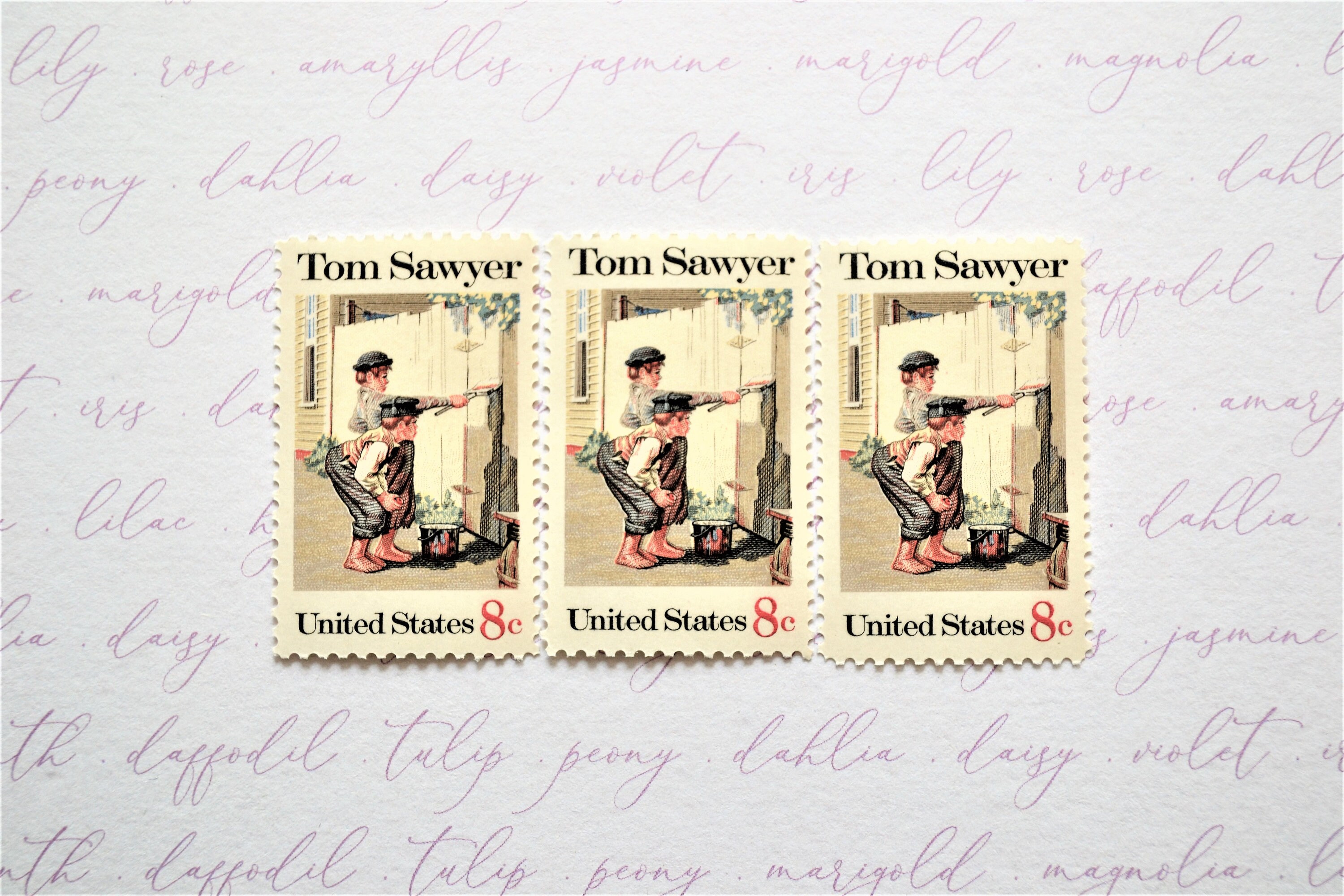 Tom Sawyer Vintage Postage Stamps Mark Twain Novel Stamps | Etsy