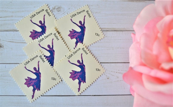 Ballet Postage Stamps Ballerina Vintage Postage Stamp Purple - Etsy