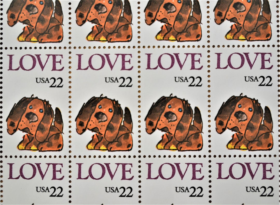Puppy Love Postage Stamps, Dog LOVE Vintage Postage Stamps for Mailing ...