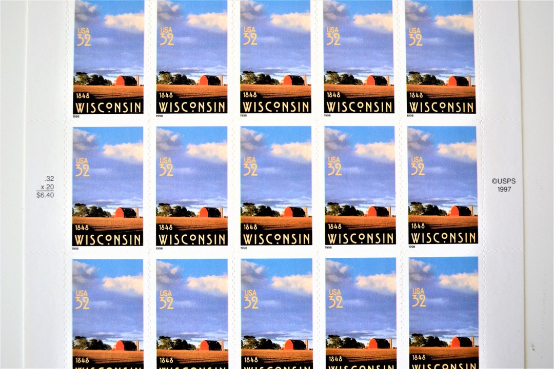 Wisconsin Statehood Vintage Postage Stamps for Mailing - Etsy