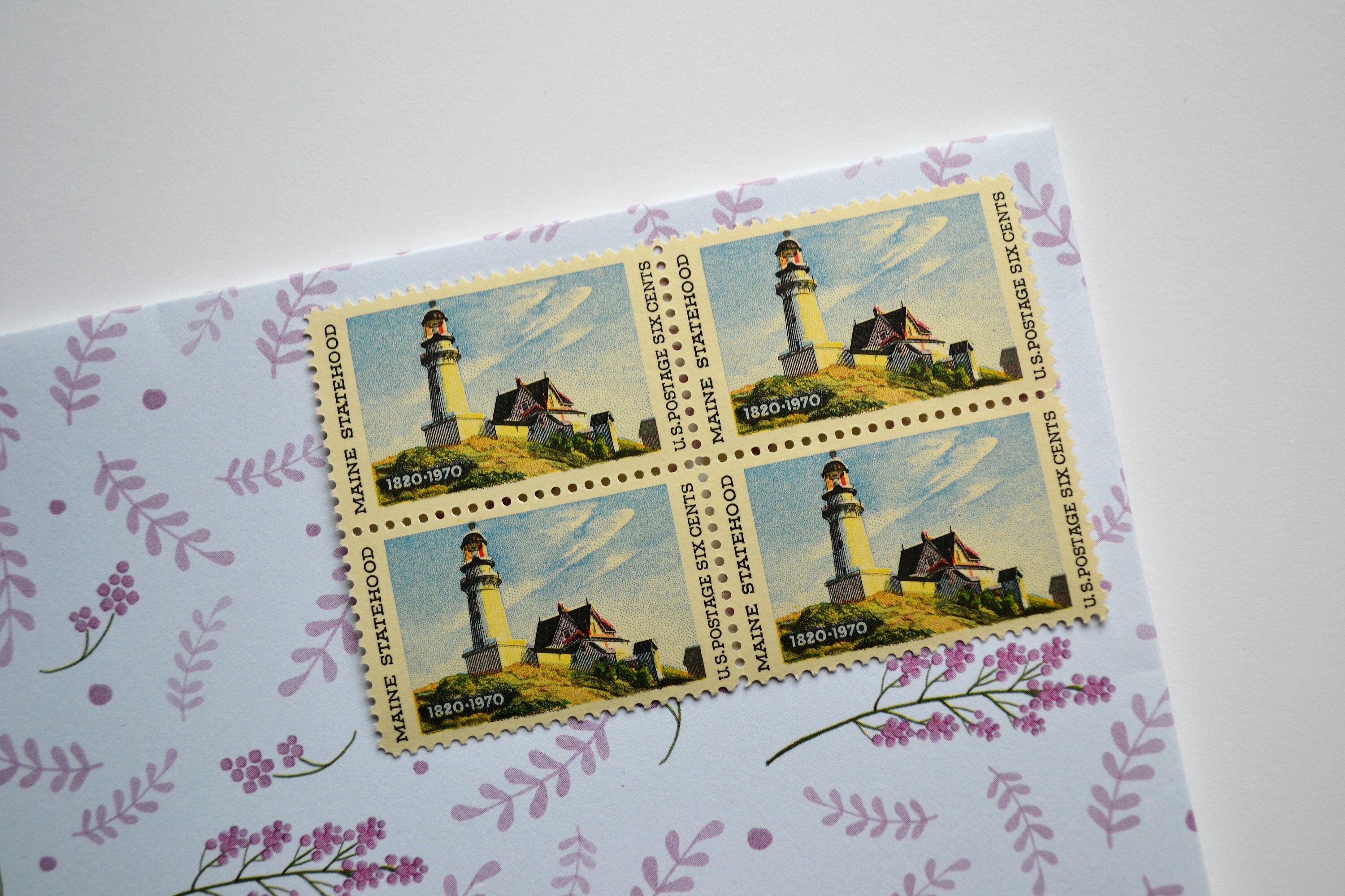 Vintage Lighthouse Maine Statehood Stamps, Unused Postage Stamps for ...