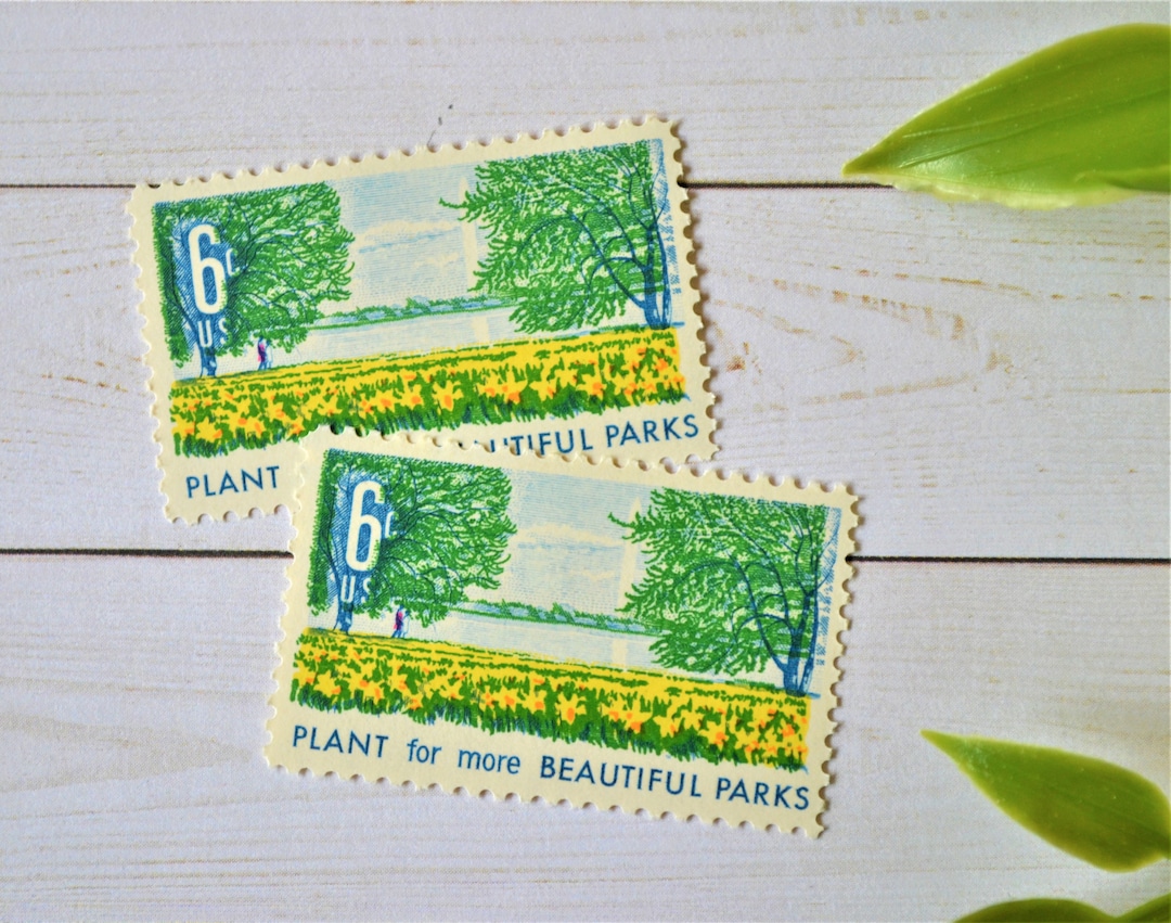 Vintage Yellow Daffodil Stamps, Beautiful Parks Postage Stamps (10) - Etsy