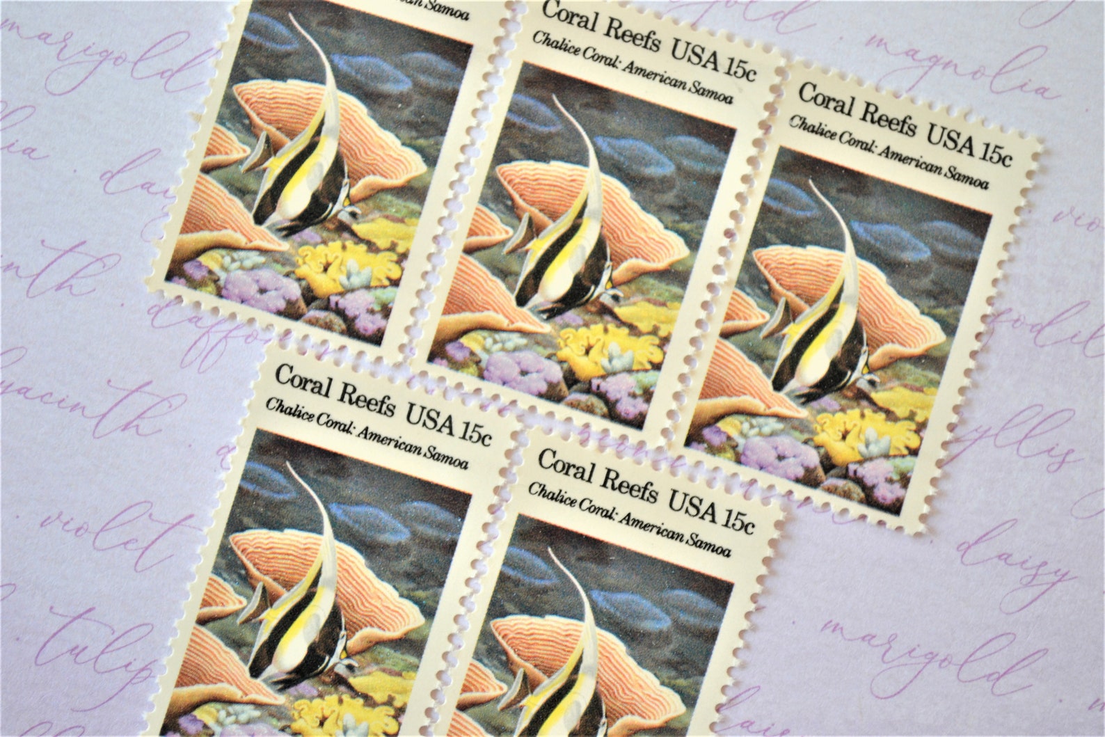 Coral Reefs Stamps, Vintage American Samoa Stamps Tropical Postage ...