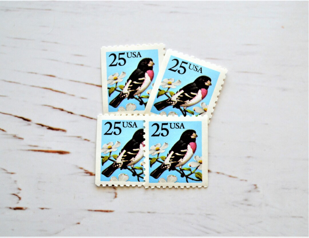 Vintage Bird Stamps, Unused Grosbeak Blue Postage Stamps - Etsy