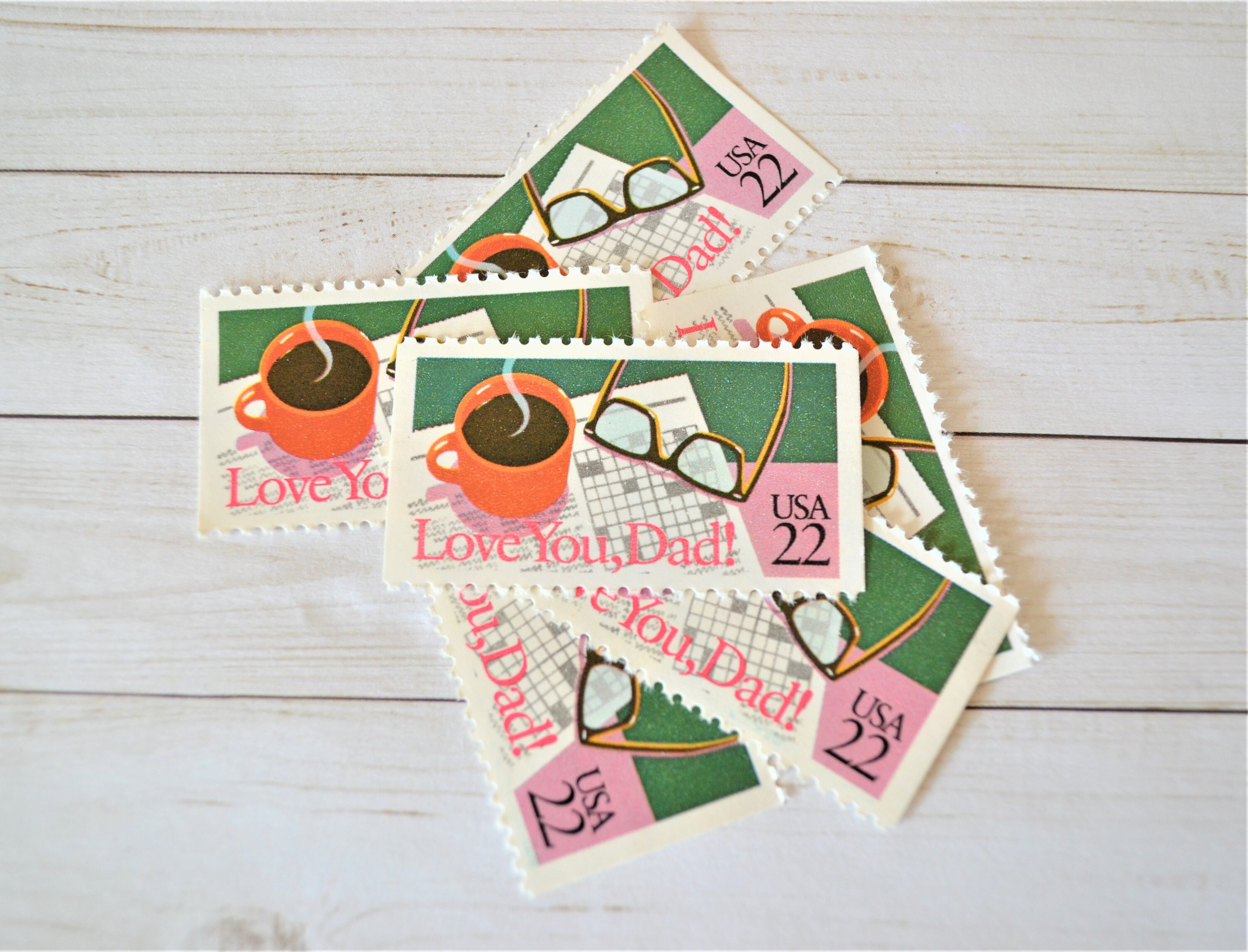 Love You Dad Vintage Stamps, Father's Day Postage Stamps - Etsy