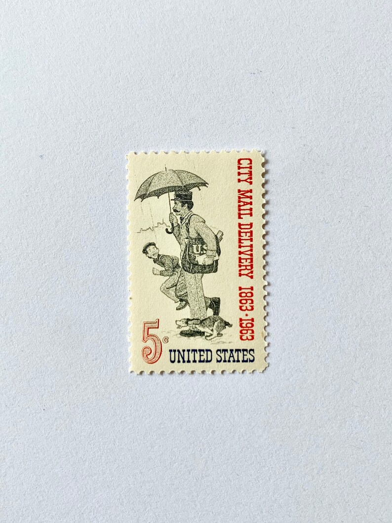 Vintage Mailman Letter Writing Stamps Unused City Mail Delivery Vintage ...
