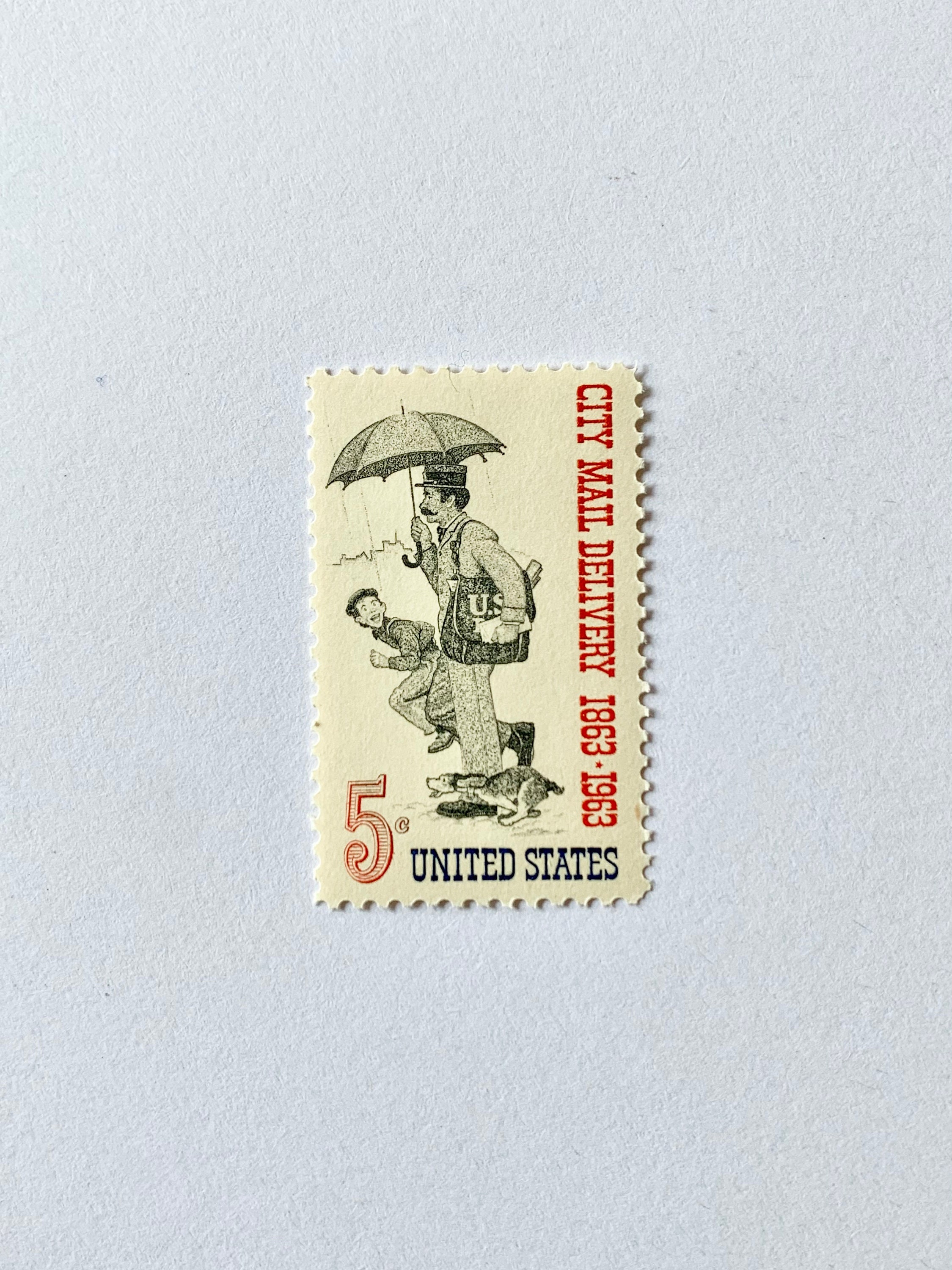 Vintage Mailman Letter Writing Stamps Unused City Mail Delivery Vintage ...