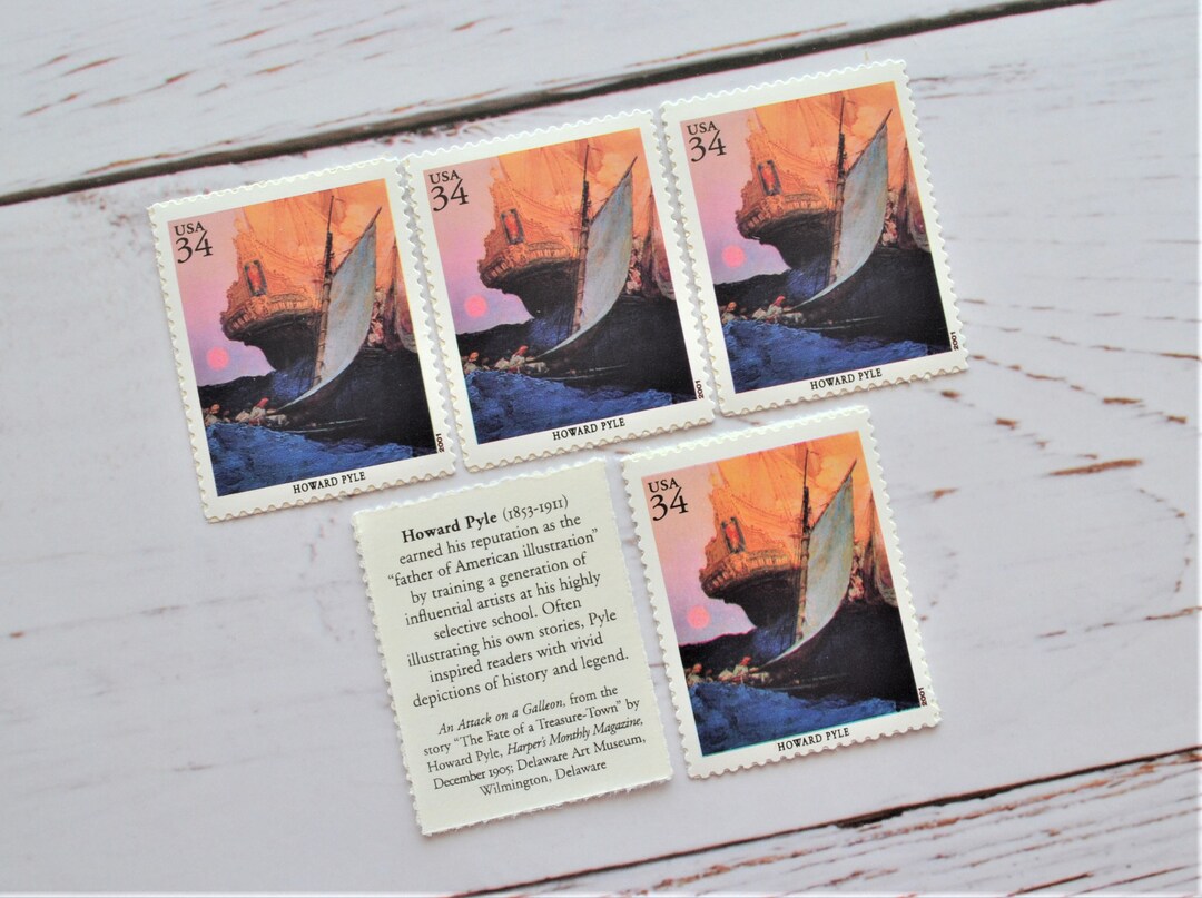 Sunset Unused Postage Stamps, Vintage, American Illustrators, Howard ...
