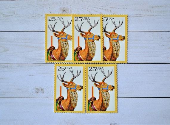 Vintage Carousel Deer Postage Stamps Carousel Animals Postage - Etsy