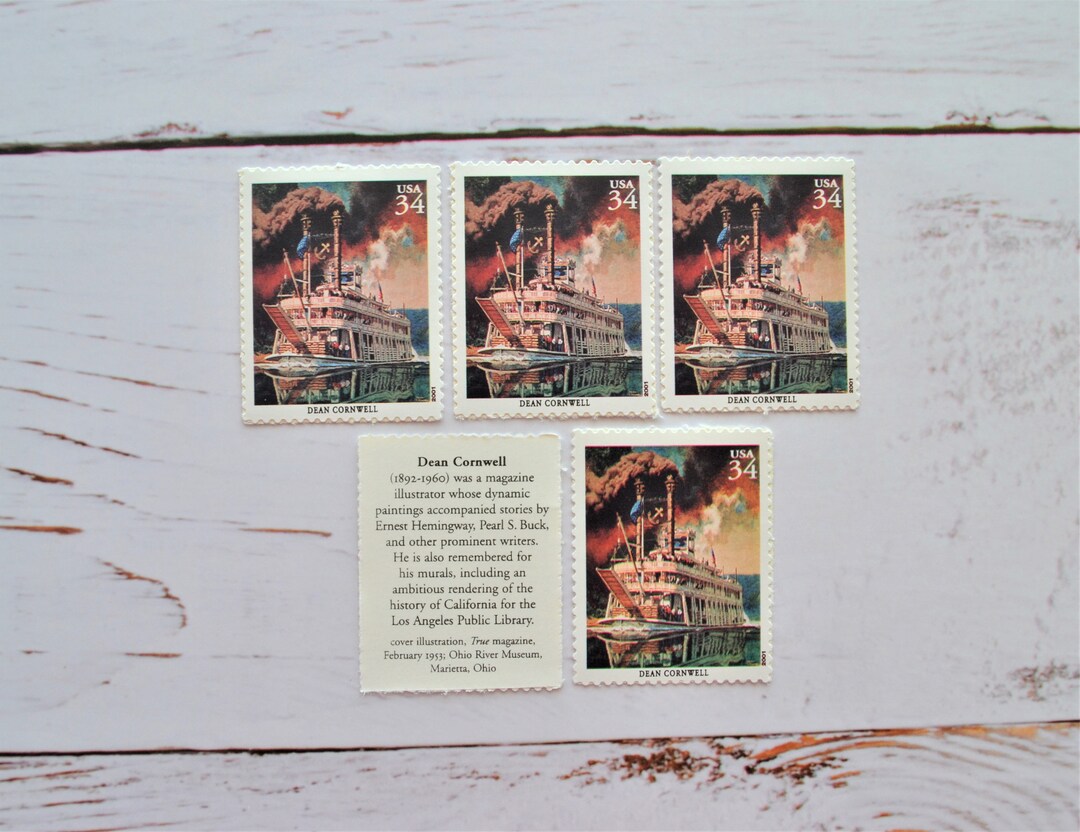 Steamship Unused Postage Stamps, Vintage, American Illustrators - Etsy