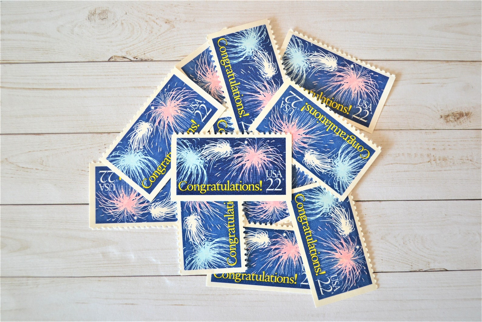 Congratulations Vintage Stamps Fireworks Postage Stamps - Etsy