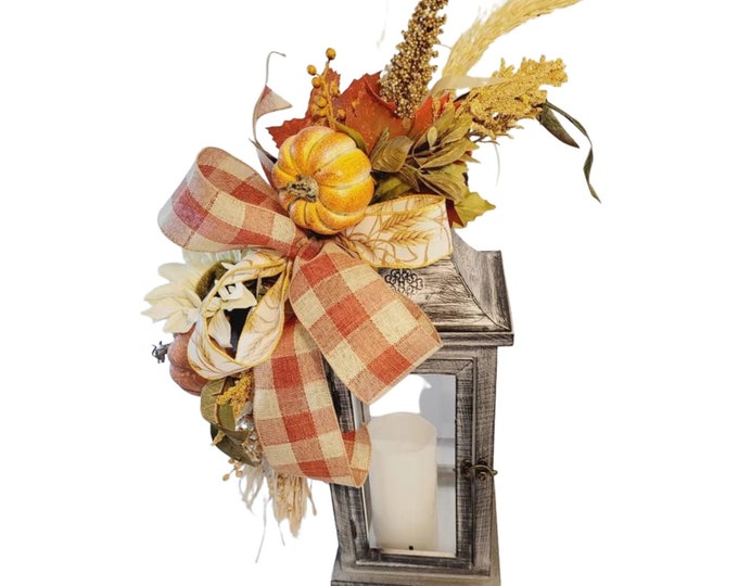 Fall Pumpkin Lantern Swag for Home Decor, Autumn Bow for Lantern, Fall ...