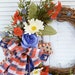 Patriotic Memorial Day Wreath for Front Door, Patriotic 4th of July ...