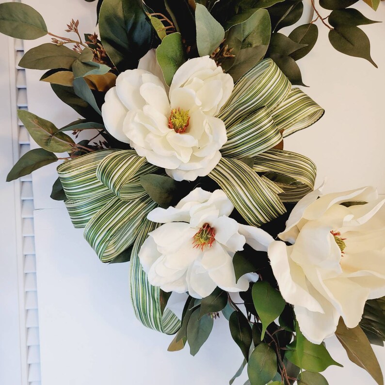 Everyday Spring Magnolia Wreath for Front Door, Spring Farmhouse Wreath ...