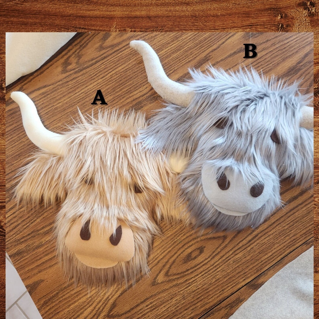 Highland Cow Plush Wreath Attachment, Highland Cow Wall Decor, Rustic ...