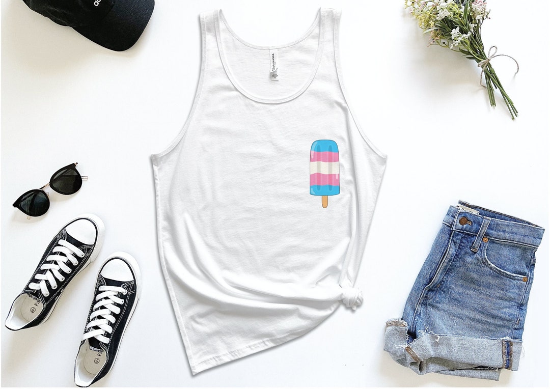 Trans Pride Tank, Transgender Flag Tank Top, Cute Ice Pop LGBTQ Shirt ...