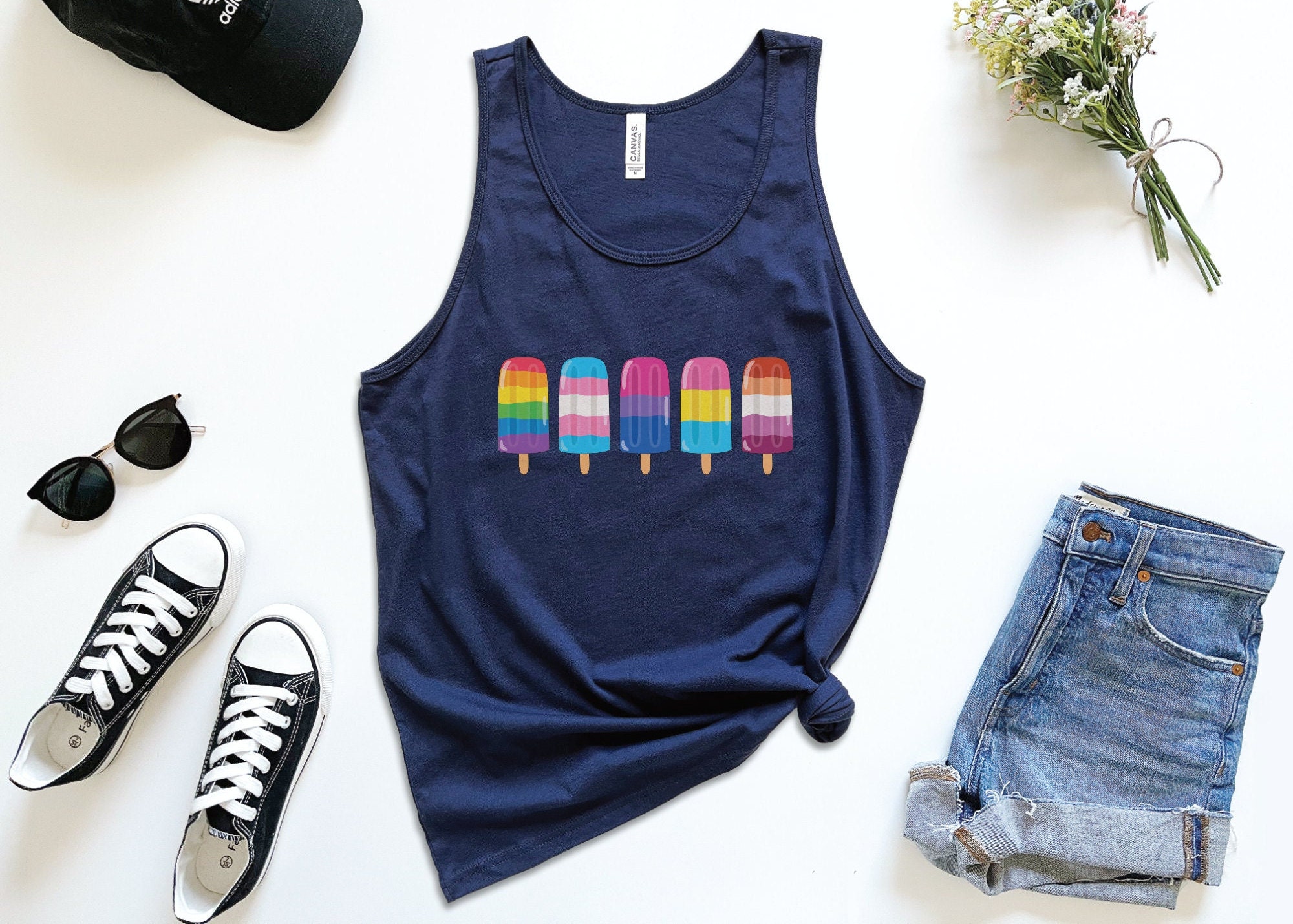 LGBTQIA+ Pride Ice Pops Tank, Pride Month Gift, Gay Pride Rainbow Top ...