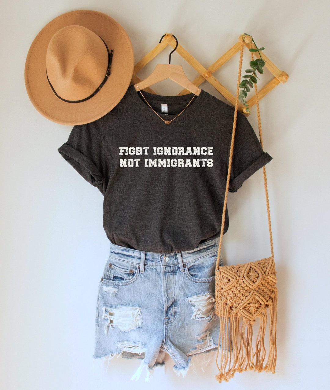 Fight Ignorance Not Immigrants Shirt, No Human is Illegal Tee ...