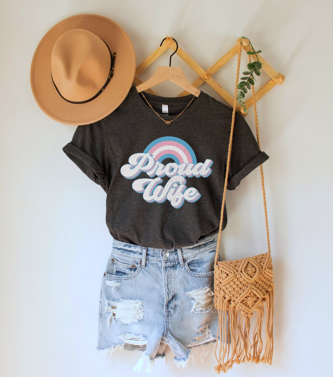 Proud Wife Trans Tee, Transgender Spouse Top, Trans Pride Support Shirt ...