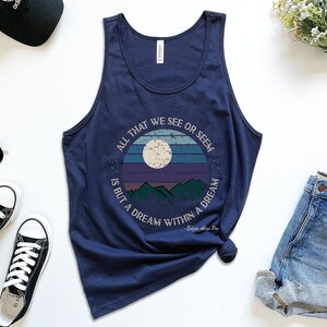 Edgar Allan Poe Tank, A Dream Within a Dream Poem Top, Literary Gift ...