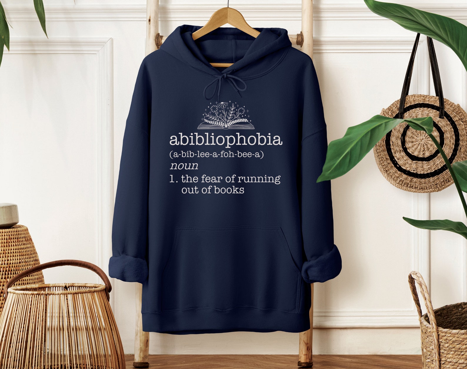 Abibliophobia Hoodie, Fear of Running Out of Books Top, Funny Book ...